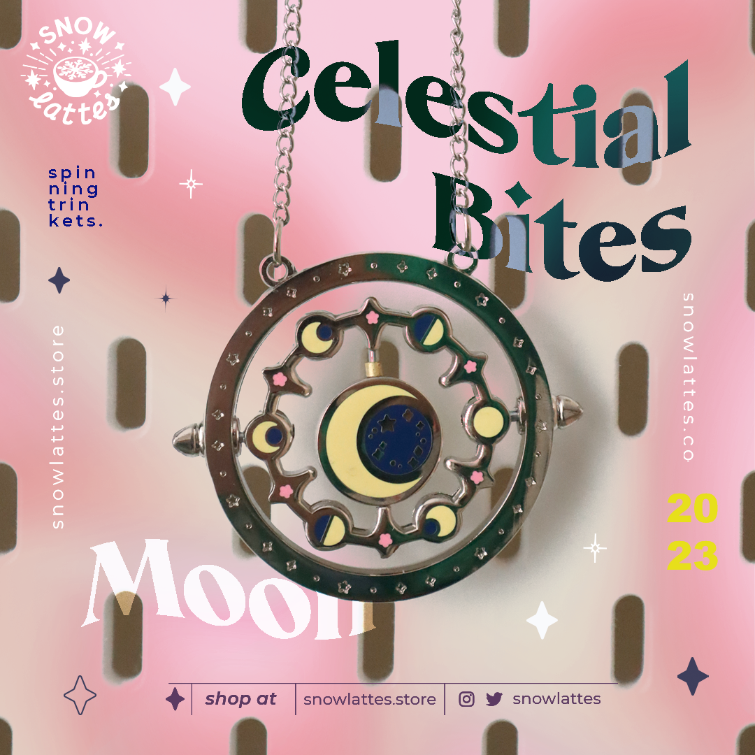 Celestial Bites Enamel Necklace - Moon – SNOWLATTES